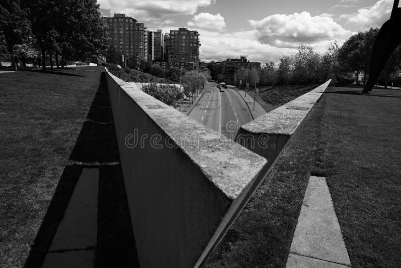 V-shaped Concrete Structure in a Park Stock Image - Image of outdoors ...
