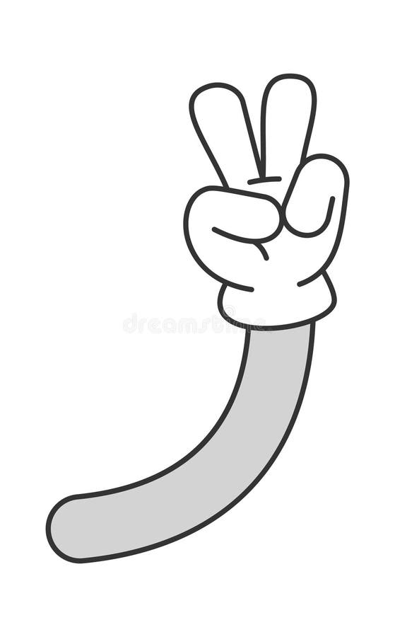 V-sign Comic Doodle Hand Gesture Stock Vector - Illustration of comic ...