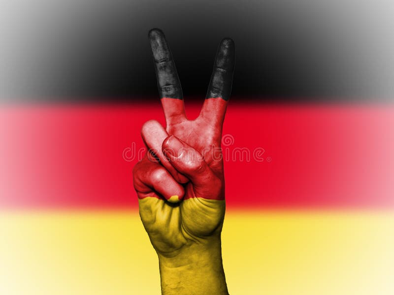 V Sign And Flag Of Germany Picture. Image: 88328310
