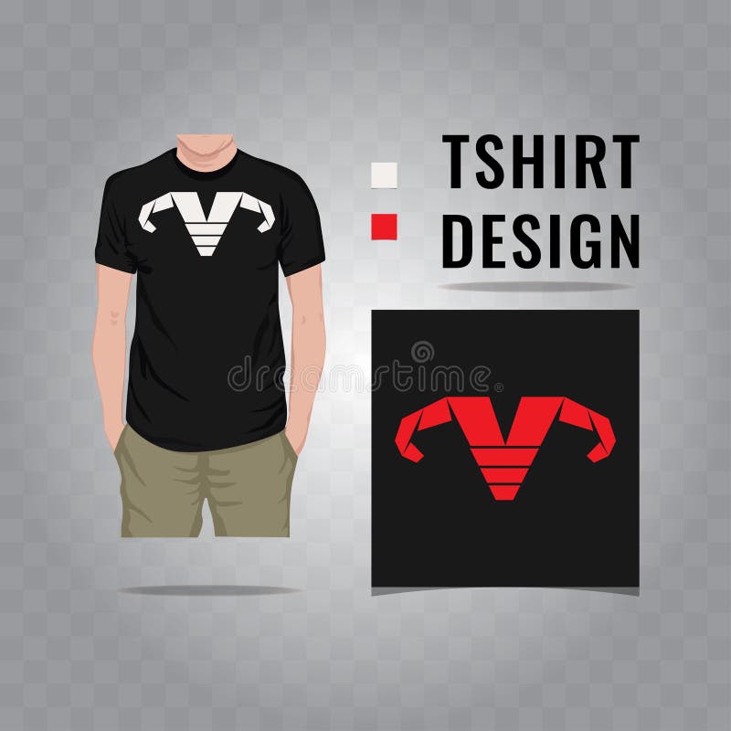 V and Strong Symbol T Shirt Design Vector Illustration Stock Vector ...