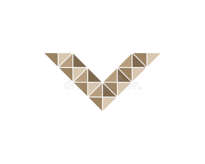 V Triangle Tile Logo Icon Template Stock Vector - Illustration of ...