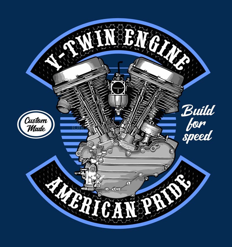 Classic V Twin Motorcycle Engine Stock Illustrations – 140 Classic V ...