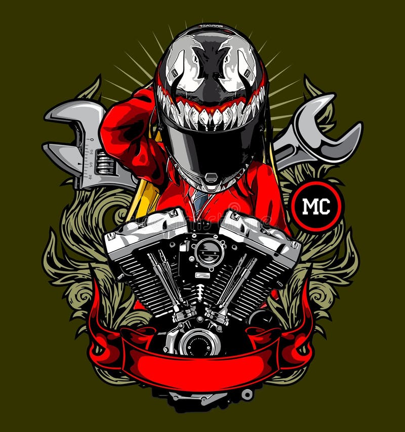 V Twin Engine for Graphic Design Needs Stock Illustration ...