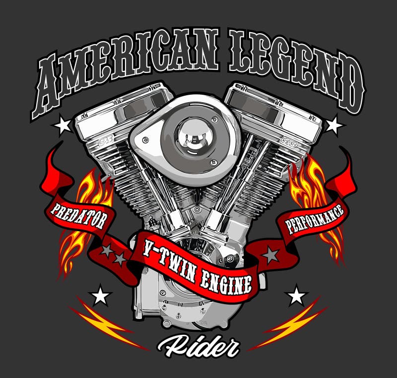 V Twin Engine for Graphic Design Stock Vector - Illustration of person ...