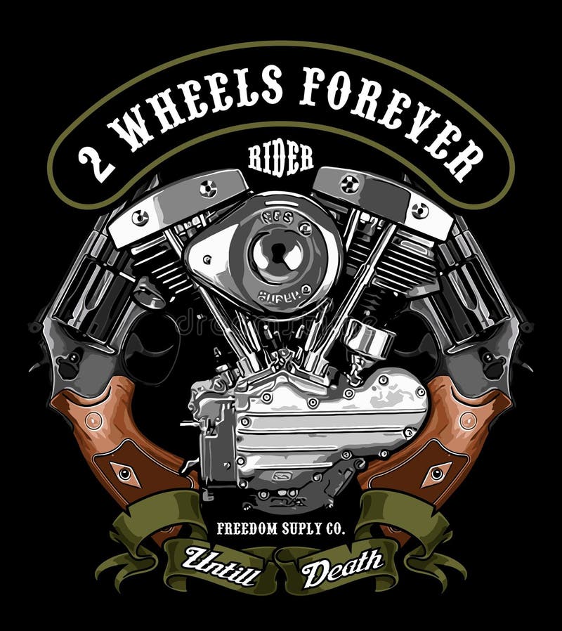 V Twin Engine for Graphic Design Stock Vector - Illustration of ...