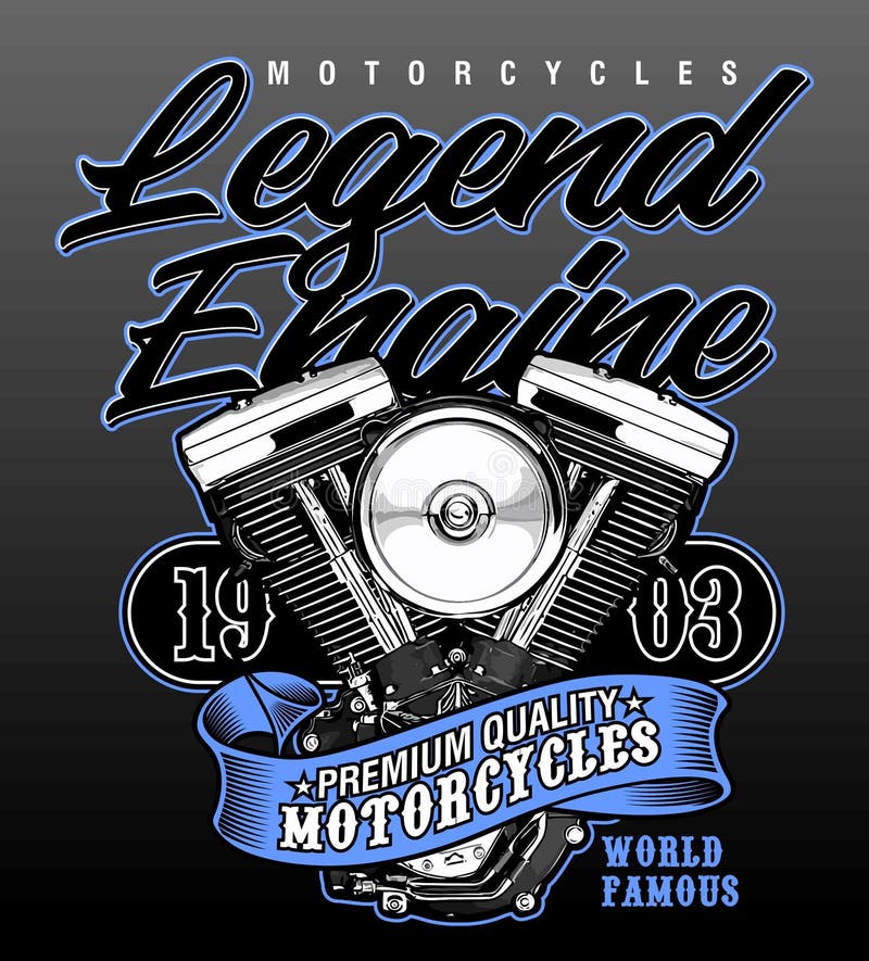 V Twin Engine for Graphic Design Stock Vector - Illustration of engine ...