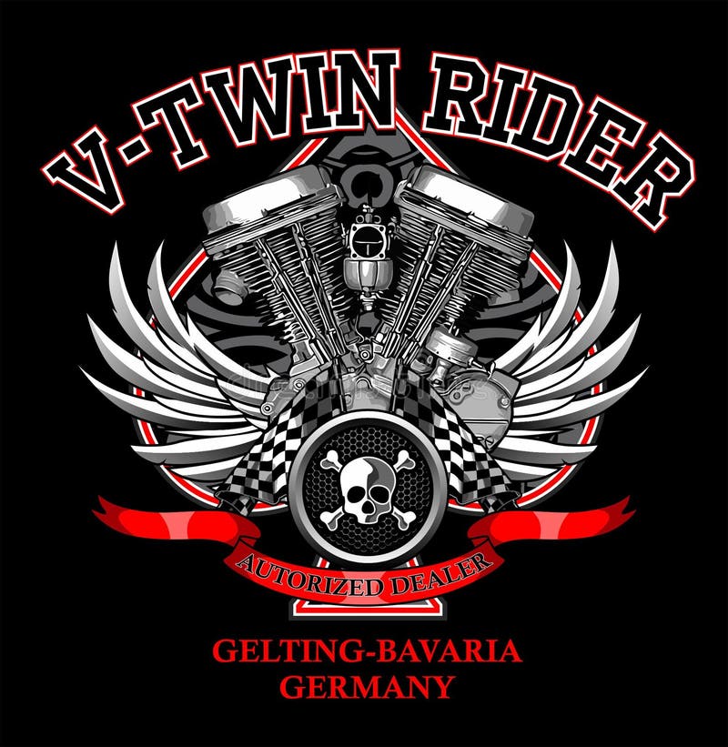 Classic V Twin Motorcycle Engine Stock Illustrations – 140 Classic V ...