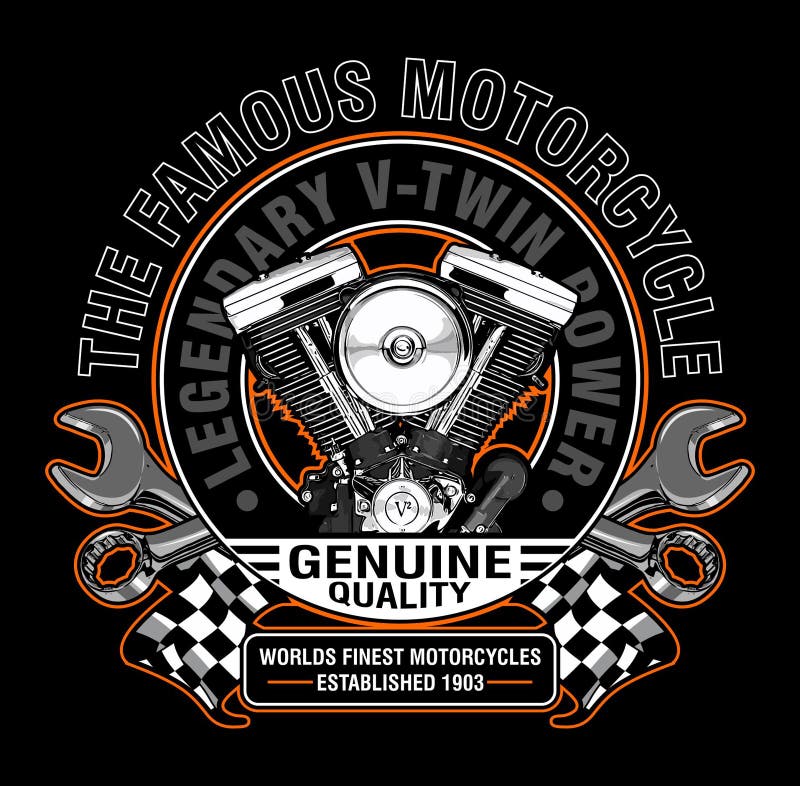 V Twin Engine for Graphic Design Stock Vector - Illustration of text ...