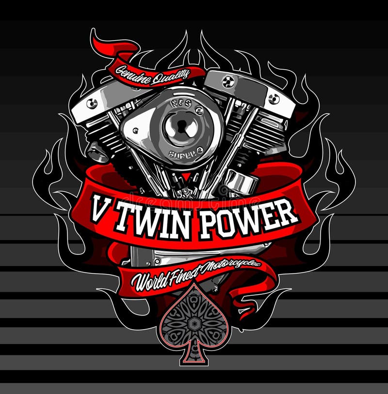 Classic V Twin Motorcycle Engine Stock Illustrations – 140 Classic V ...