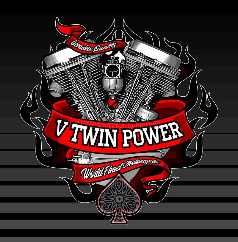 V Twin Engine for Graphic Design Stock Vector - Illustration of custom ...