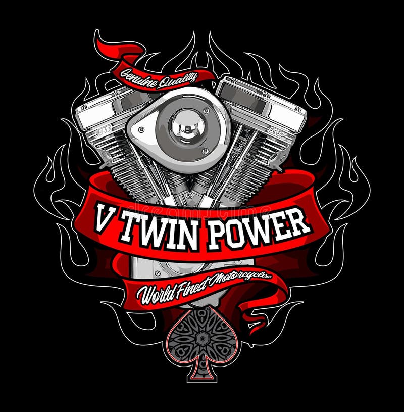 V Twin Engine for Graphic Design Stock Vector - Illustration of cartoon ...