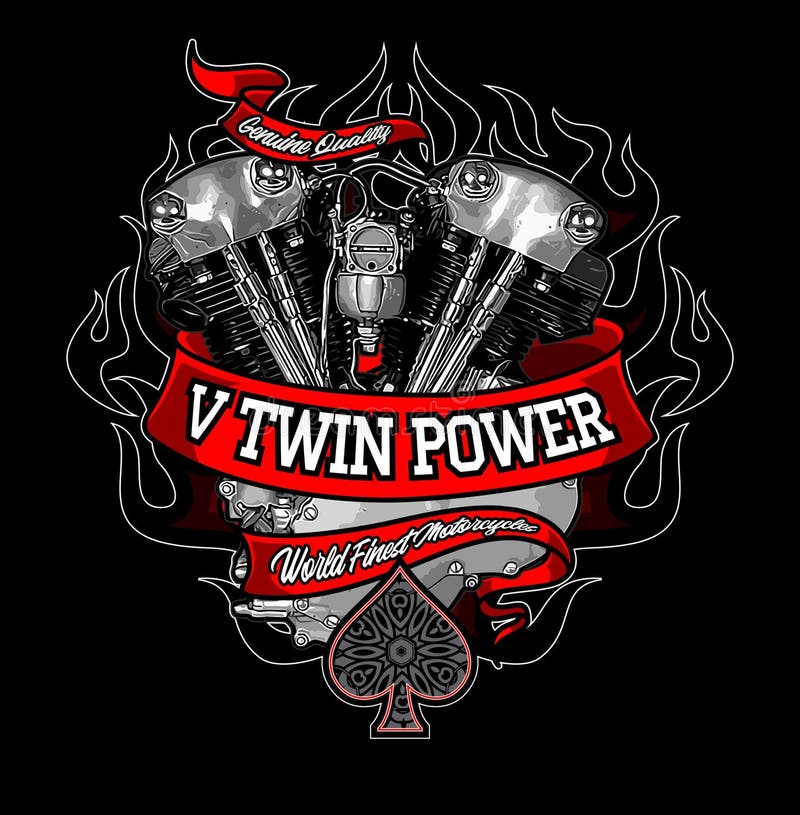 Classic V Twin Motorcycle Engine Stock Illustrations – 140 Classic V ...