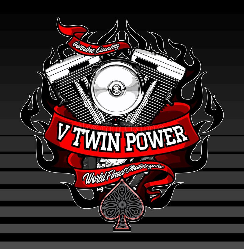 Classic V Twin Motorcycle Engine Stock Illustrations – 140 Classic V ...