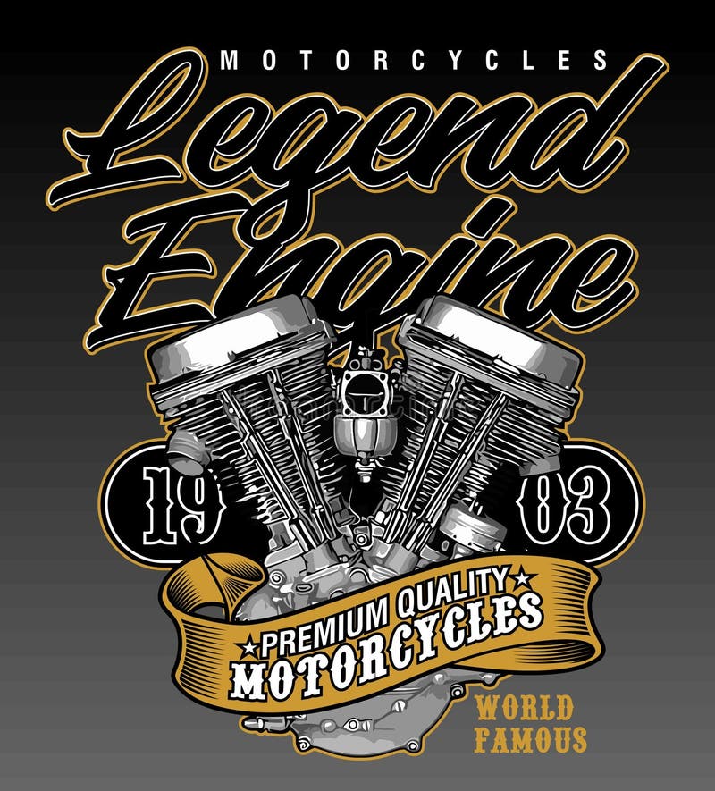 V Twin Engine for Graphic Design Stock Vector - Illustration of emblem ...