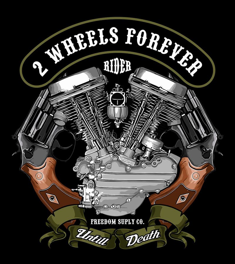 V Twin Engine for Graphic Design Stock Vector - Illustration of piston ...