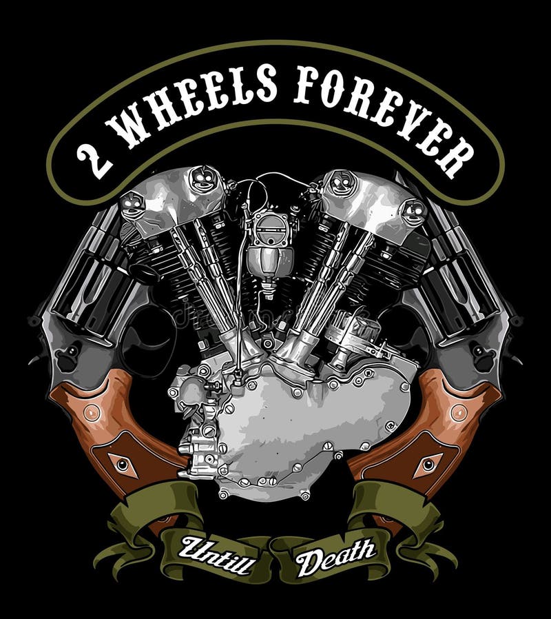 V Twin Engine for Graphic Design Stock Vector - Illustration of poster ...