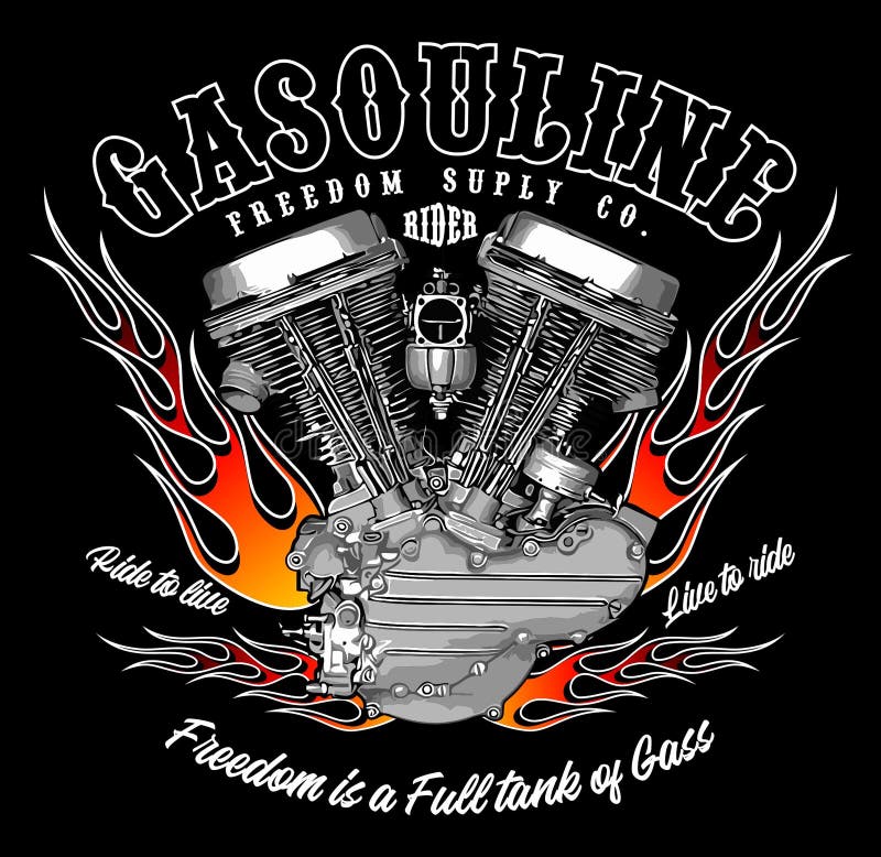 V Twin Engine for Graphic Design Stock Vector - Illustration of cartoon ...