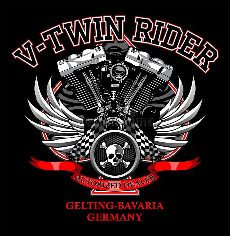 Classic V Twin Motorcycle Engine Stock Illustrations – 140 Classic V ...