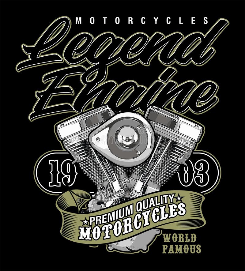 V Twin Engine for Graphic Design Stock Vector - Illustration of biker ...