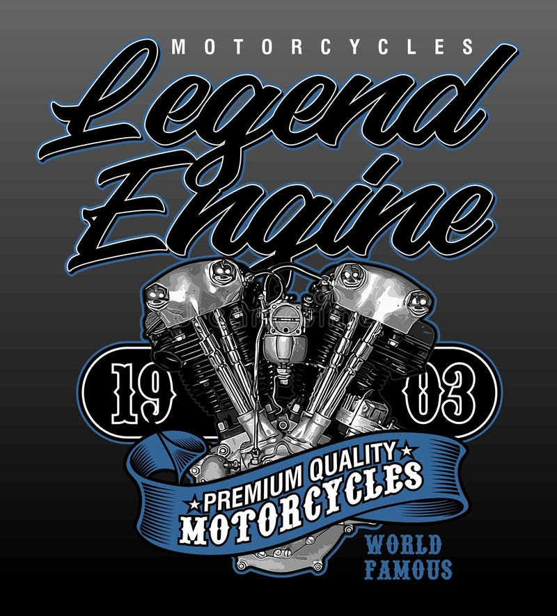 V Twin Engine for Graphic Design Stock Vector - Illustration of emblem ...