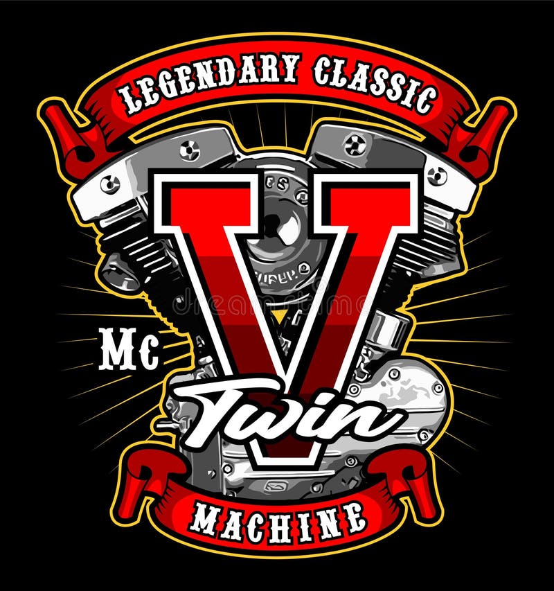 V-twin and Letter V Vector Template Stock Vector - Illustration of icon ...