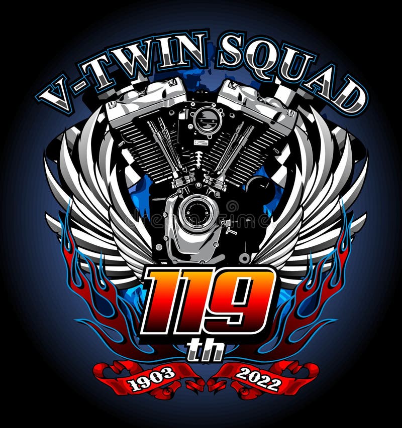 V twin with wings stock vector. Illustration of icon - 264195104