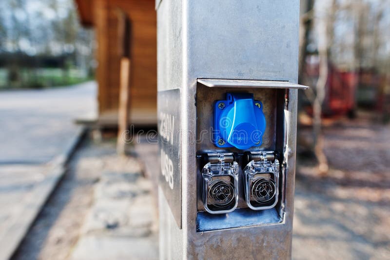 230 V Usb Electrical Outlet Outdoor Stock Image - Image of luxury ...