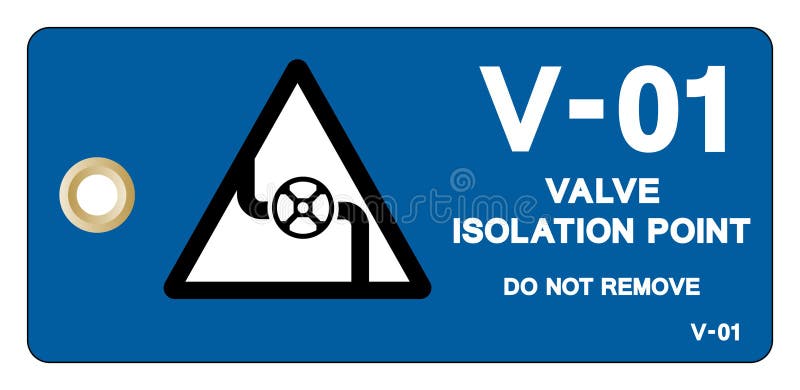 V01 Valve Isolation Point Tag Label Symbol Sign, Vector Illustration ...