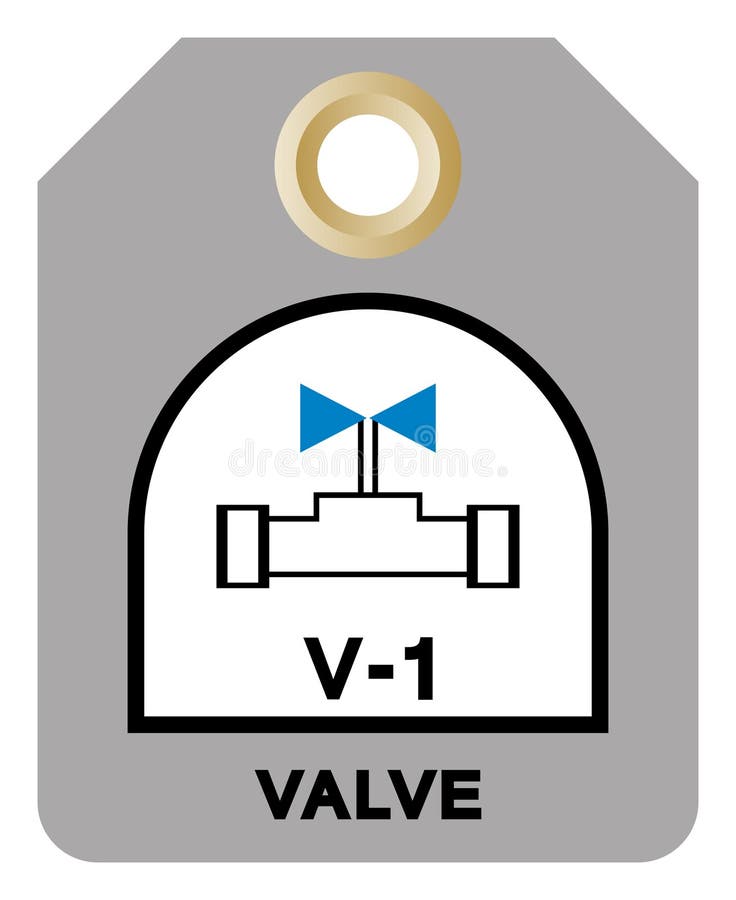 V-1 Valve Isolation Point Tag Label Symbol Sign, Vector Illustration ...