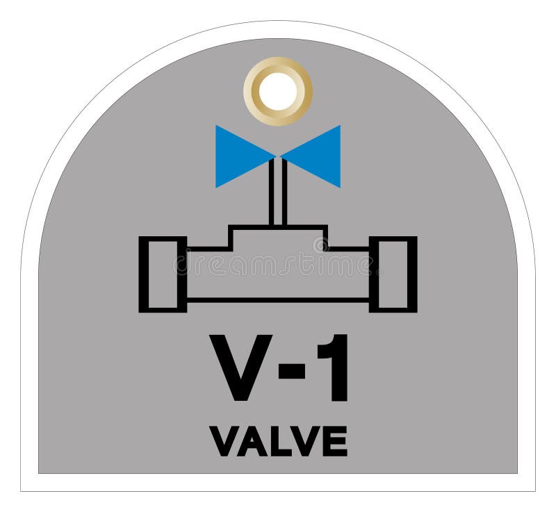 V-1 Valve Isolation Point Tag Label Symbol Sign, Vector Illustration ...