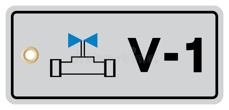 V-1 Valve Isolation Point Tag Label Symbol Sign, Vector Illustration ...