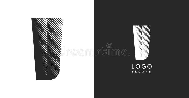V Vector Letter. Sharp Contrast Monogram Strike Diagonal Hatching for ...