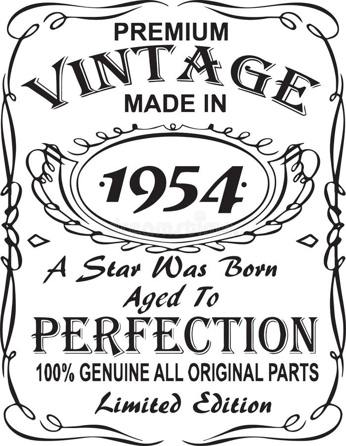 Vectorial T Shirt Print Design Premium Vintage Made In 1954 A Star Was