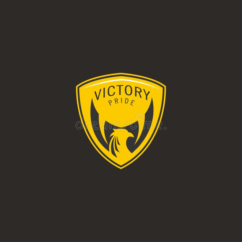 V for Victory Logo, Emblem, Badge Illustration Concept with Eagle Wings ...