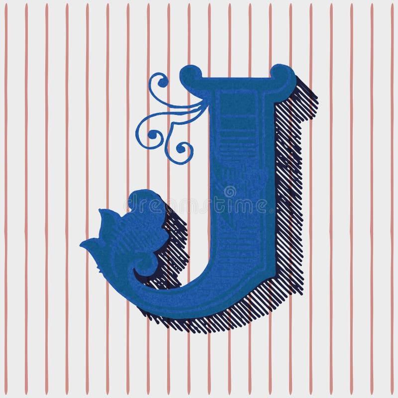 Capital Letter J Vintage Typography Style Stock Illustration ...