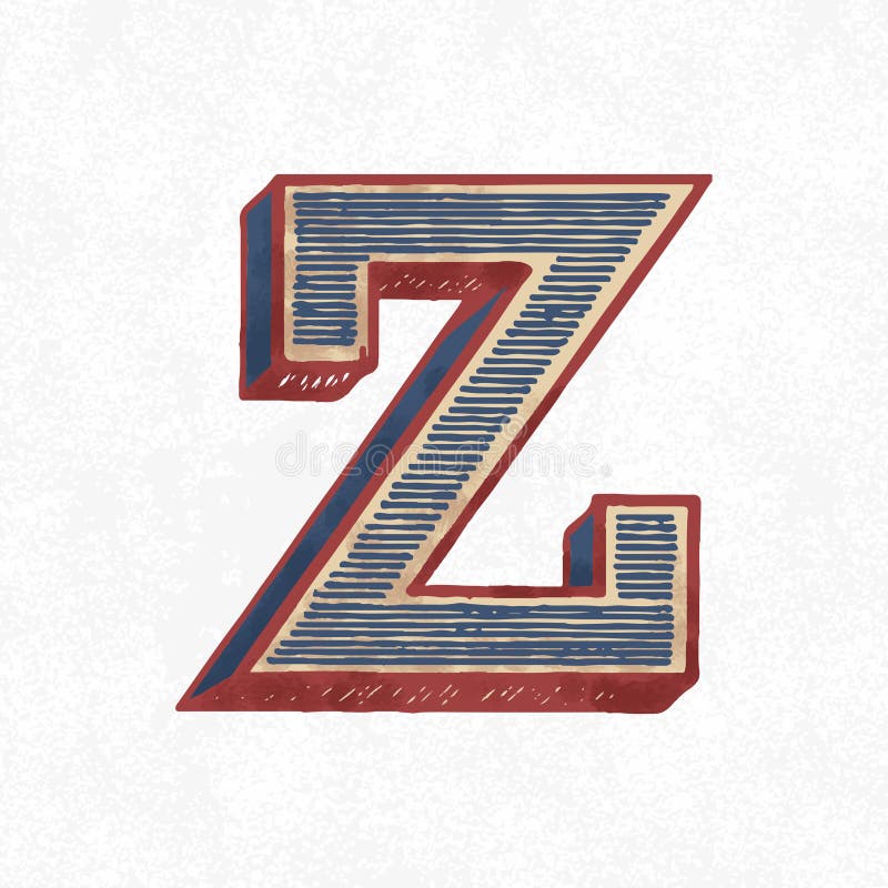 Capital Letter Z Vintage Typography Style Stock Vector - Illustration ...
