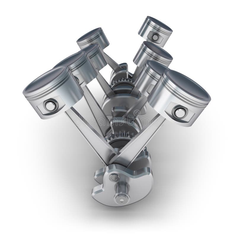 V8 engine pistons stock illustration. Illustration of piston - 20053239