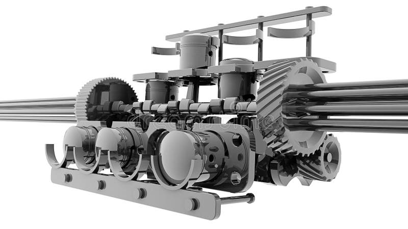 V8 Internal Combustion Engine 3D Stock Illustration - Illustration of ...