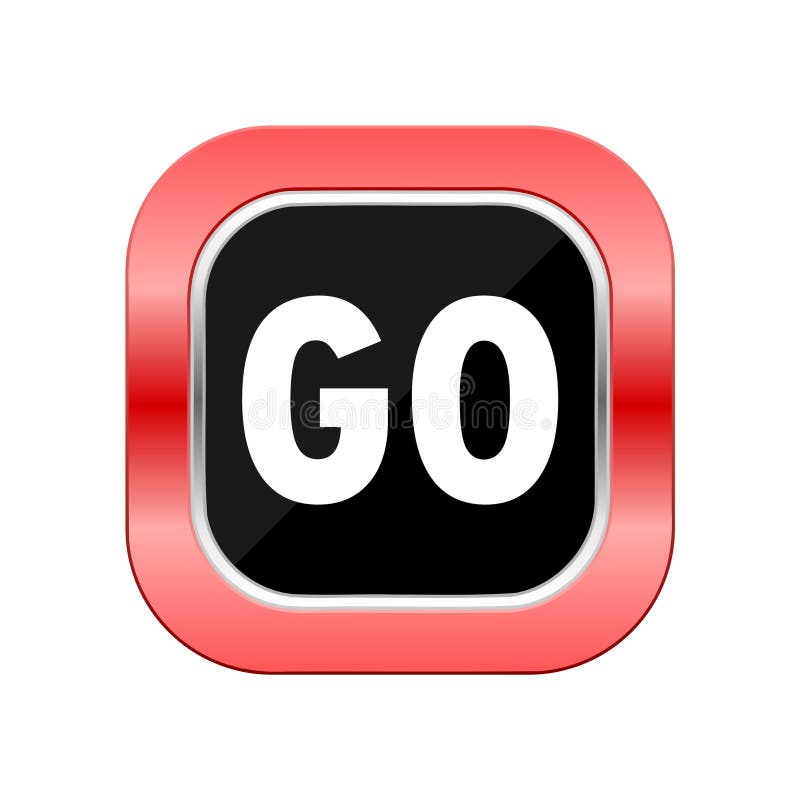 Va Il Bottone Rosso Dell'icona Illustrazione Vettoriale - Illustrazione ...