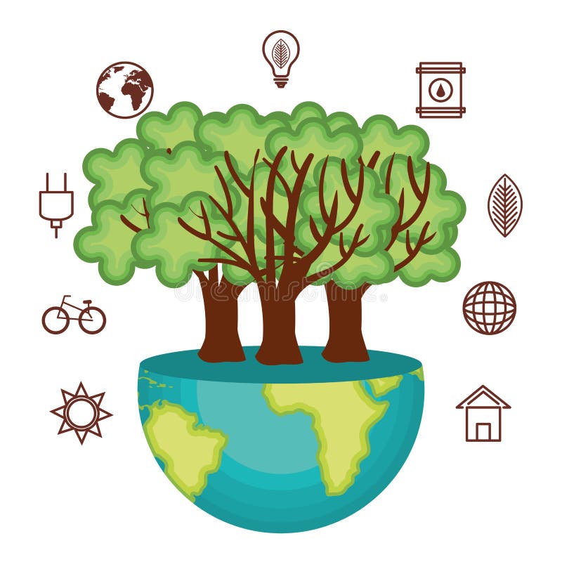 Va Il Manifesto Verde Dell'ecologia Illustrazione di Stock ...