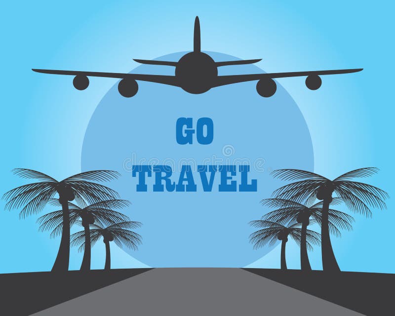 Va il viaggio in aereo illustrazione vettoriale. Illustrazione di sole ...