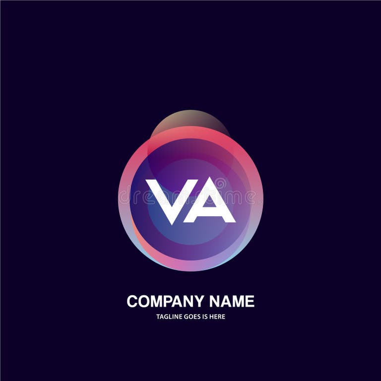 VA Initial Logo with Colorful Circle Template Vector Stock Vector ...