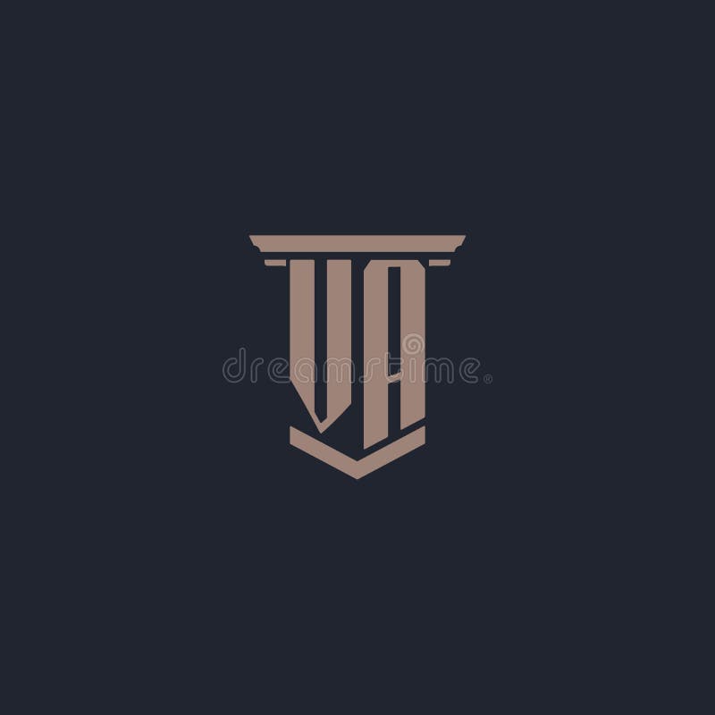 VA Initial Monogram Logo with Pillar Style Design Stock Vector ...