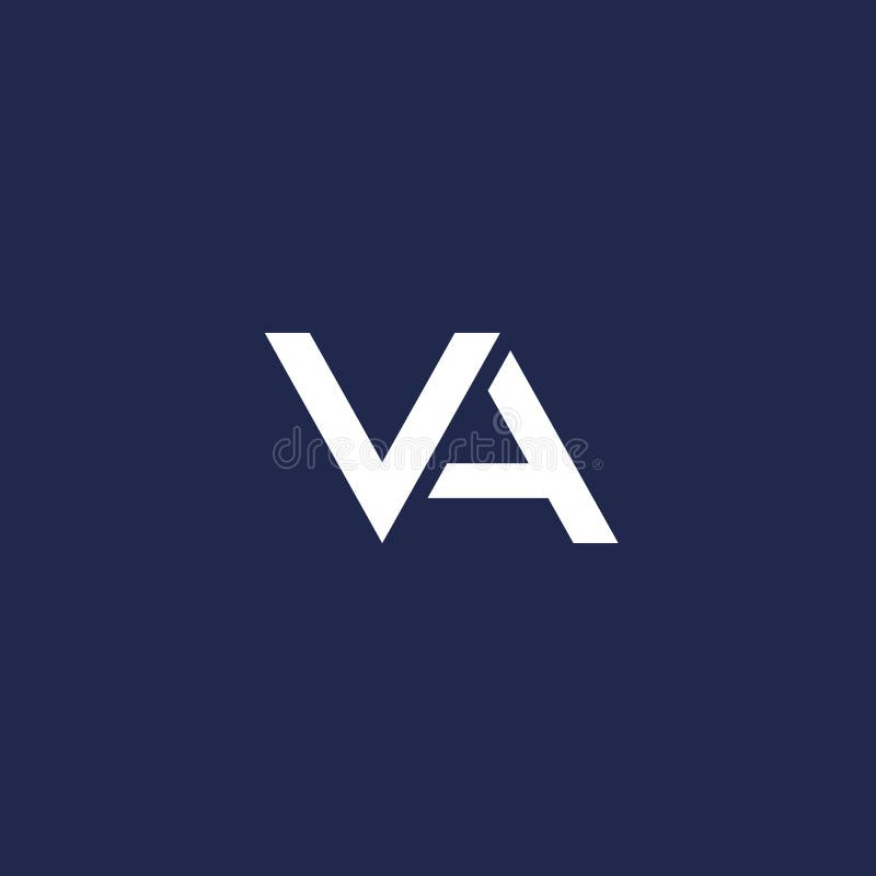 VA letters logo on dark stock vector. Illustration of letter - 236546538