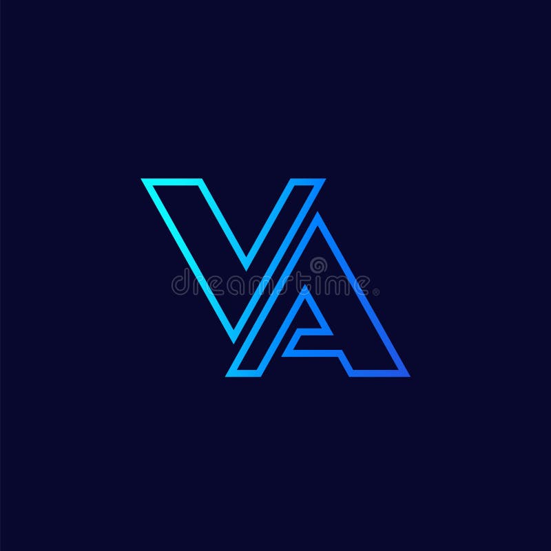 VA Letters Logo, Monogram Outline Design Stock Vector - Illustration of ...