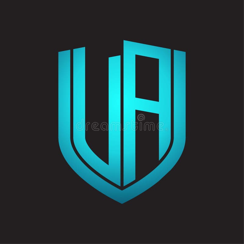 VA Logo Monogram with Emblem Shield Design Isolated with Blue Colors on ...
