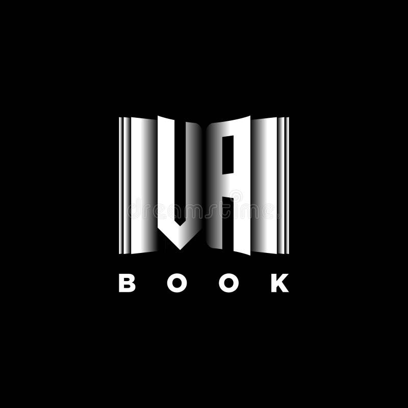 VA Monogram Book Shape Style Stock Vector - Illustration of icon ...