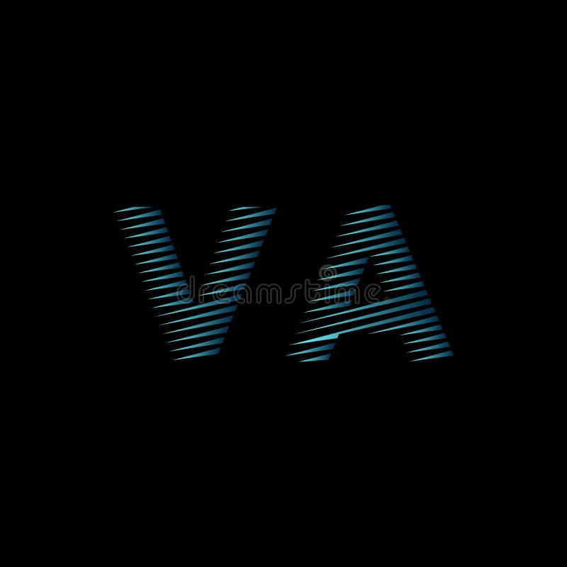 VA Monogram Lines Style Blue Light Vector Stock Vector - Illustration ...