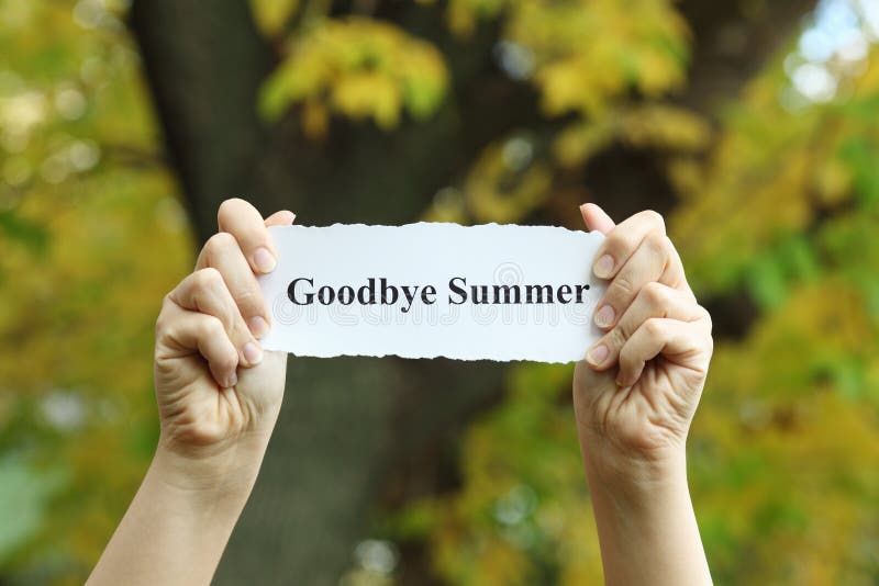 Vaarwel de zomer stock foto. Image of verscheurd, bericht - 44866748