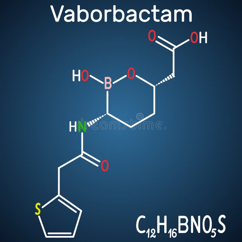 Vaborbactam Drug Molecule. Structural Chemical Formula and Molecule ...